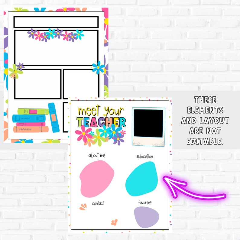 Colorful Daisy Theme Meet the Teacher School Flyer and Classroom News ...