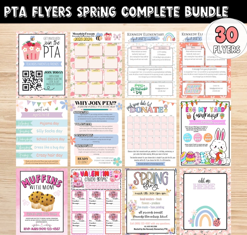 EDITABLE PTA Bundle | Spring Fundraiser Flyer | Join the Pta | Pta ...
