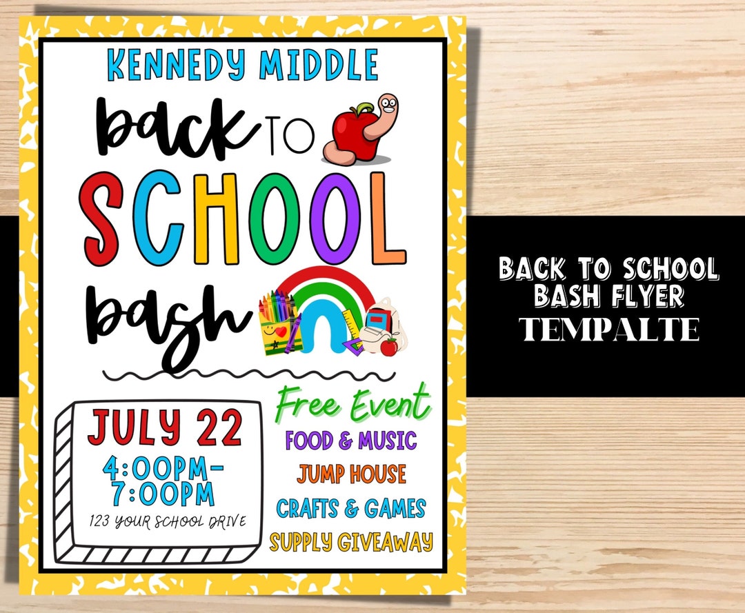 Back to School Bash Flyer | Editable Back to School Flyer | Printable ...