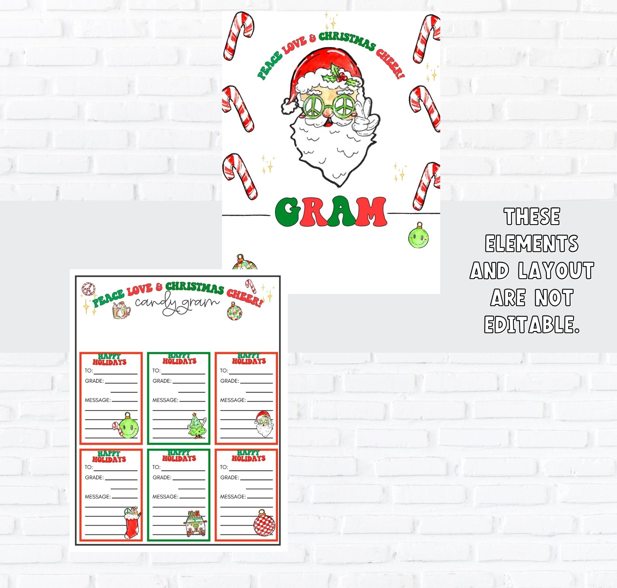 Candy Cane Gram Fundraiser Flyer | Candy Gram Template | Fundraising ...
