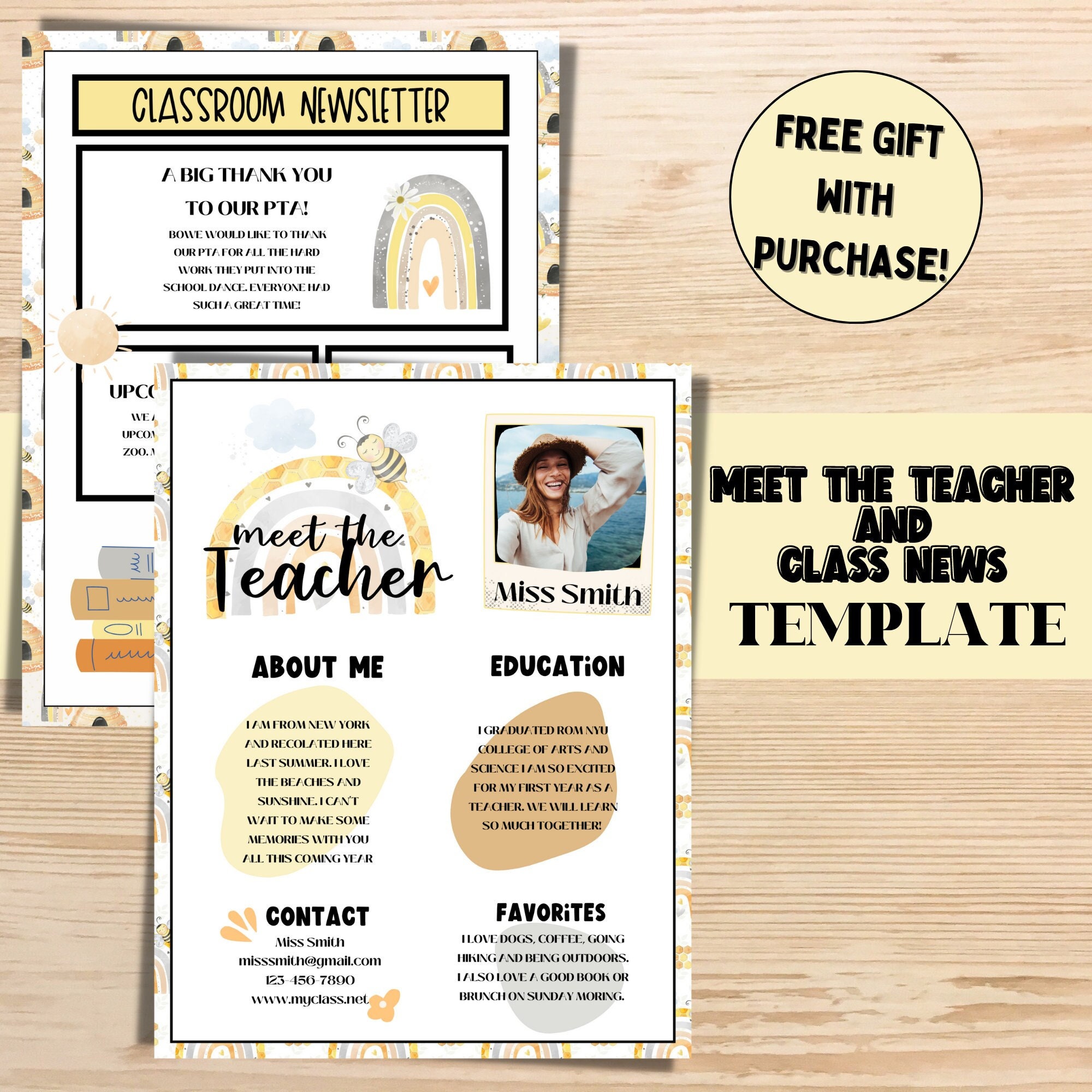 Bumble Bee Theme Meet the Teacher School Flyer and Classroom News ...