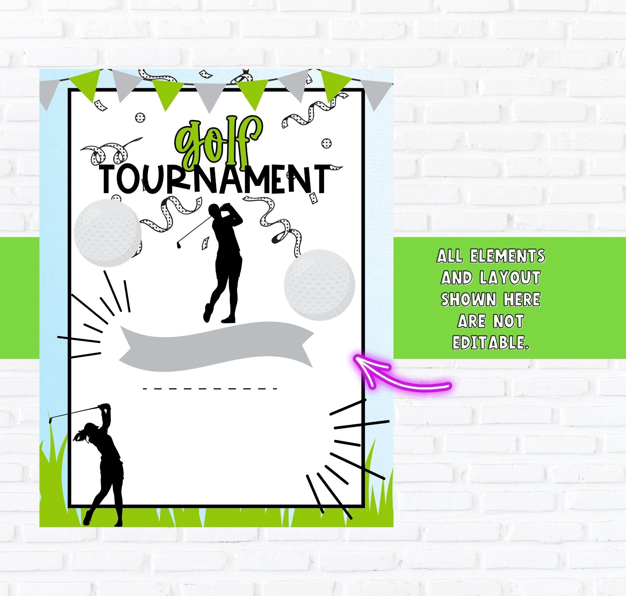 Golf Tournament Editable Fundraiser Flyer TEMPLATE, School Fundraiser ...