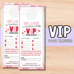 PTA PTO Valentine's Day| Room Service Door Hanger | Valentines Teacher ...