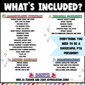 Editable Ultimate PTA PTO President Starter Binder Kit| School PTO ...