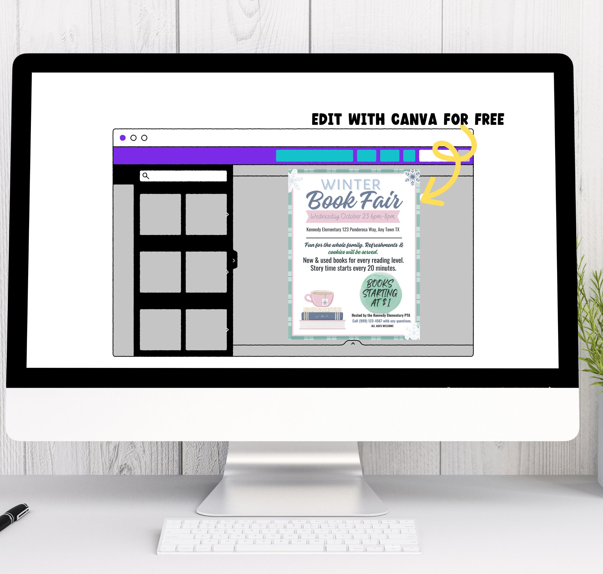 Winter Book Fair Event Flyer | Book Flyer Template | Fundraising Event ...