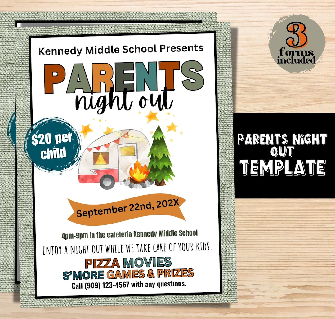 Fall Parents Night Out | Autumn Flyer Template | Parents Night Out ...