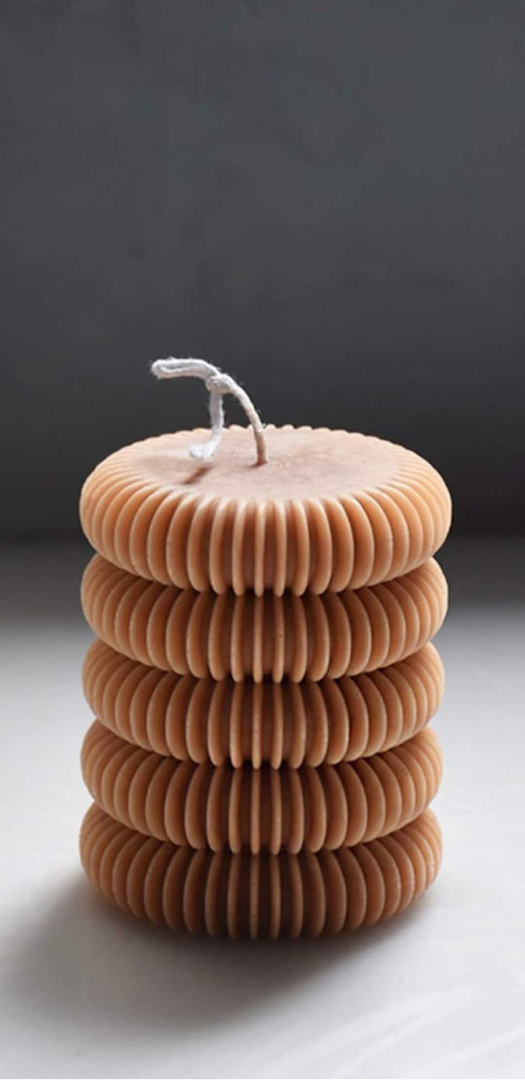 Fluted Decor Pillar Candle I Elegant Flute Design Soy Wax Blend for ...