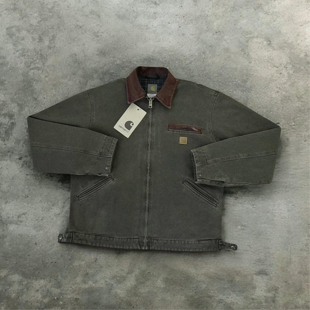 Classic Retro J97 Carhartt Moss Green Plaid Detroit Jacket - Etsy