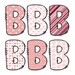 Valentine Doodle Letters Clipart, Pink Alphabet PNG Bundle (digital ...