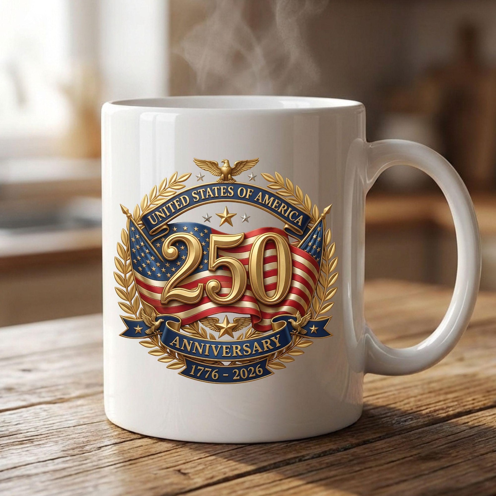 250th Anniversary USA Emblem, Patriotic Semiquincentennial Design (PNG ...