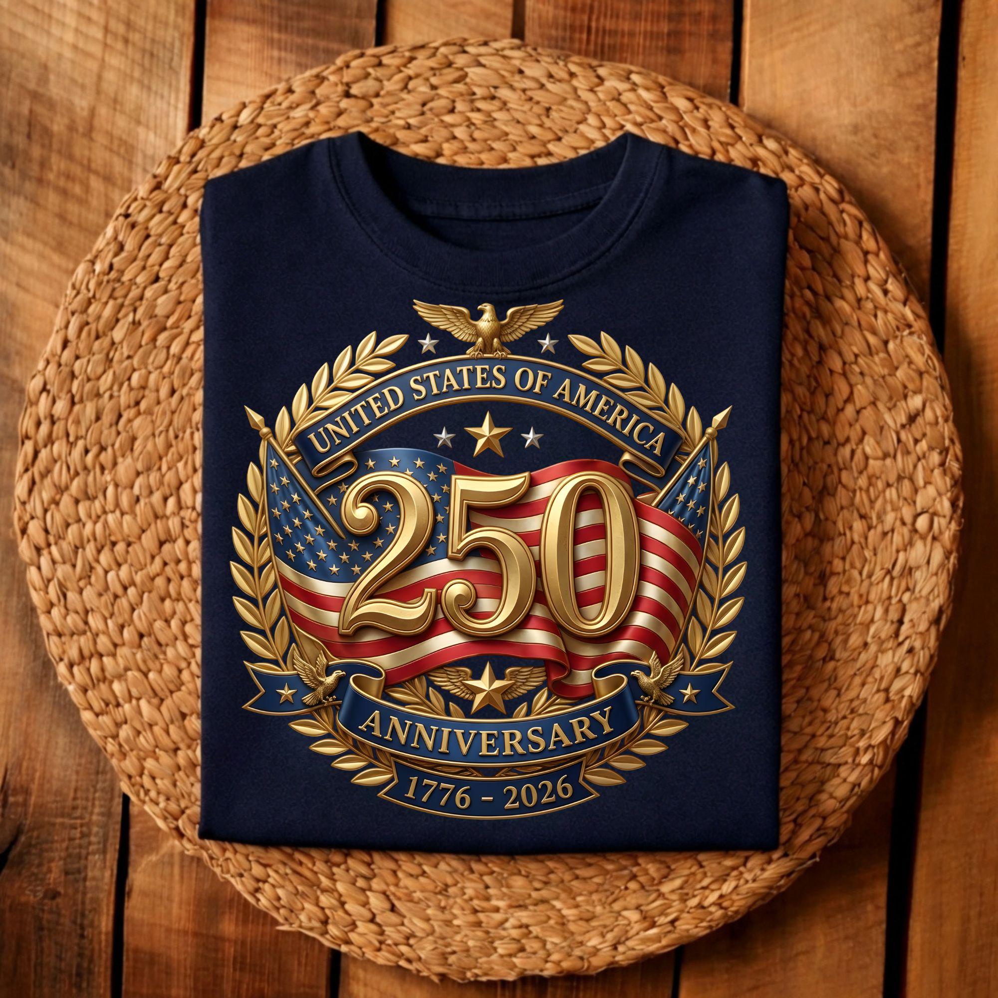 250th Anniversary USA Emblem, Patriotic Semiquincentennial Design (PNG ...