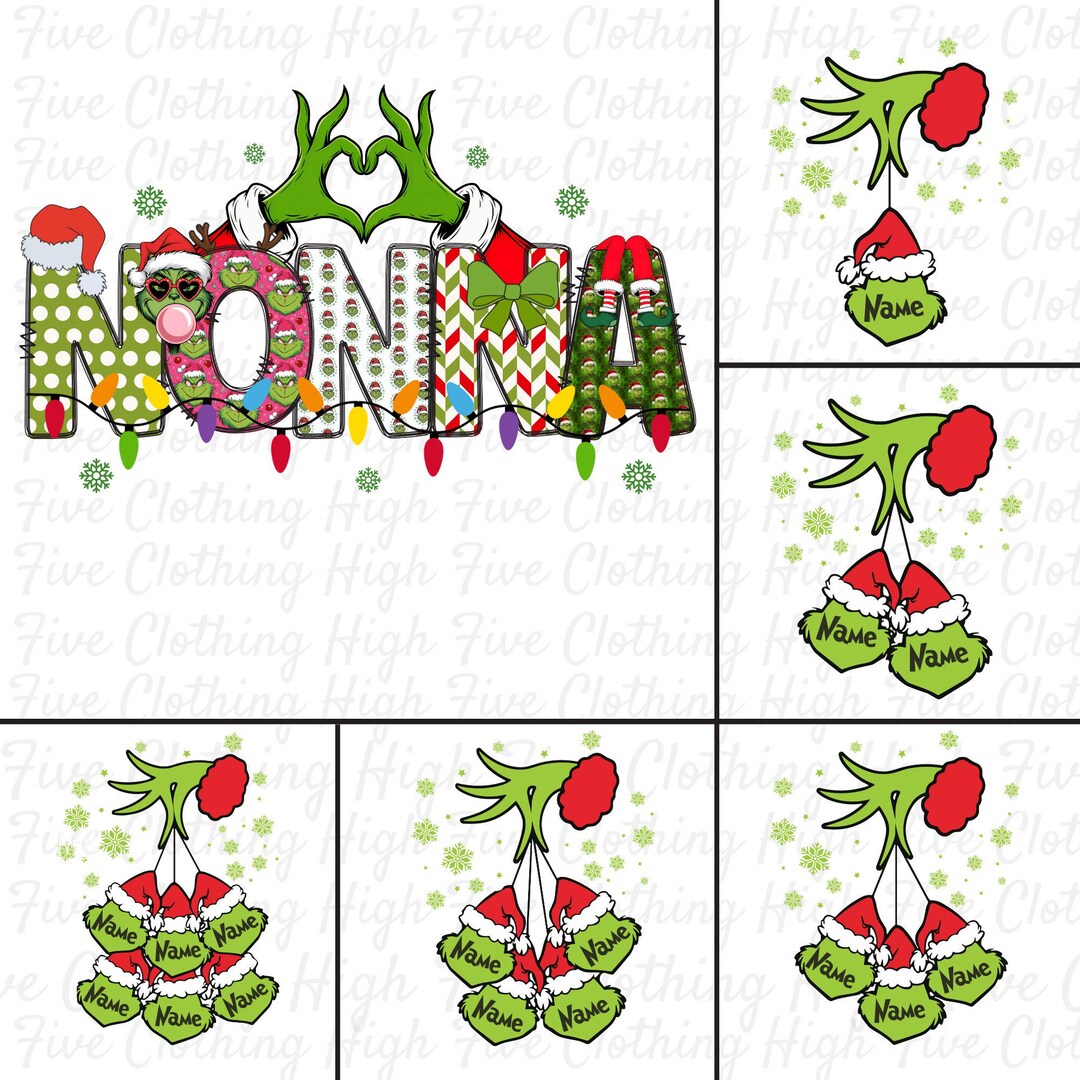 Custom Kids Name Family Bundle PNG, Christmas Nonna Bundle PNG, Family ...