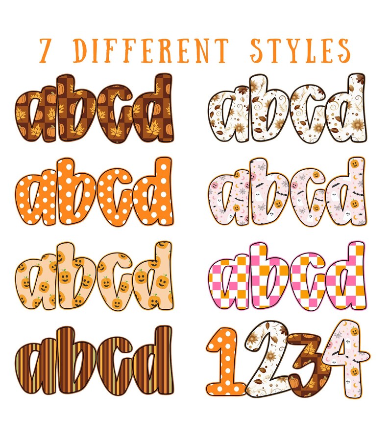 Fall Alphabet PNG Letters, Clip Art Files, Autumn Sublimation Letters ...