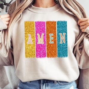 Glitter Amen PNG, Retro Amen Png, Preppy Amen Glitter PNG, Brushstroke ...