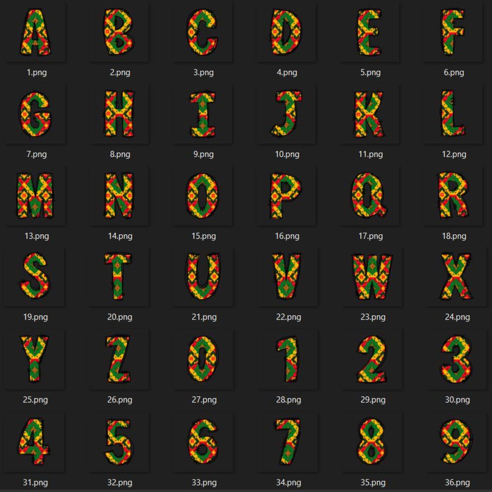 Juneteenth Doodle Letter PNG, Alphabet Sublimation Bundle (digital ...
