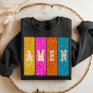 Glitter Amen PNG, Retro Amen Png, Preppy Amen Glitter PNG, Brushstroke ...