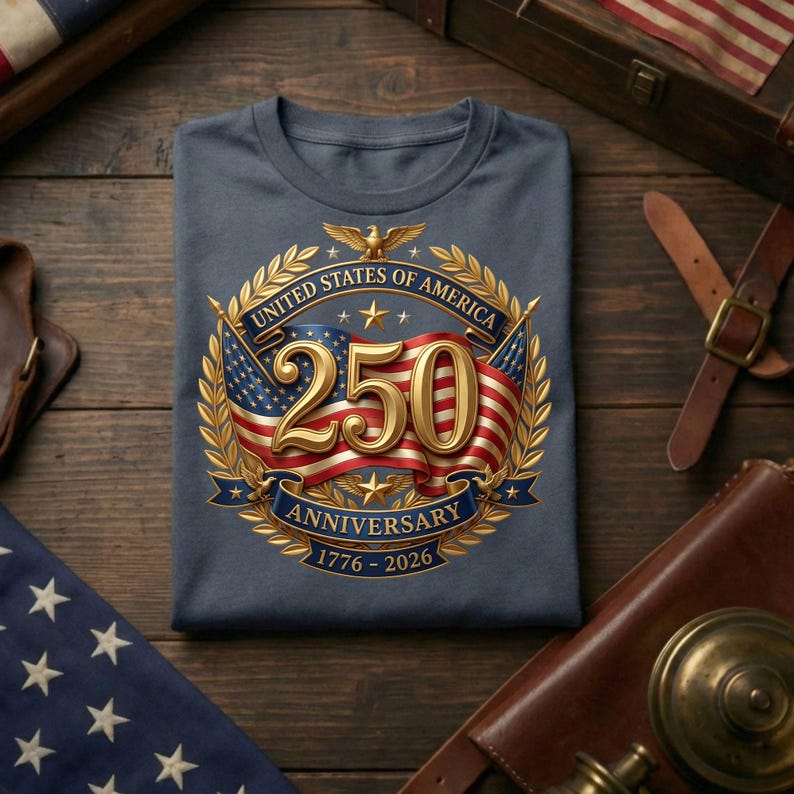 250th Anniversary USA Emblem, Patriotic Semiquincentennial Design (PNG ...