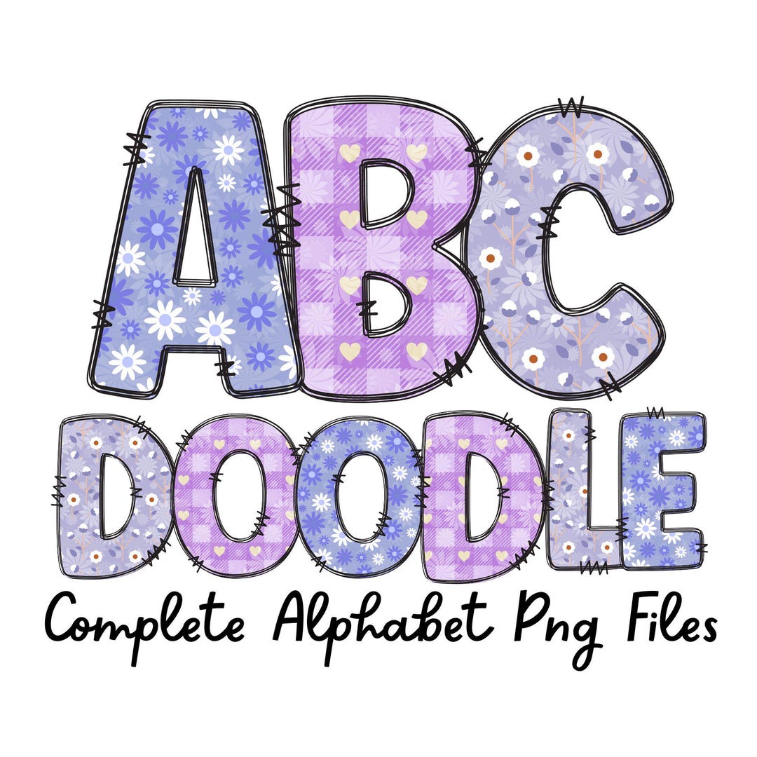 Purple Daisy Doodle Letters PNG Clipart, Daisy Doodle Letters PNG ...