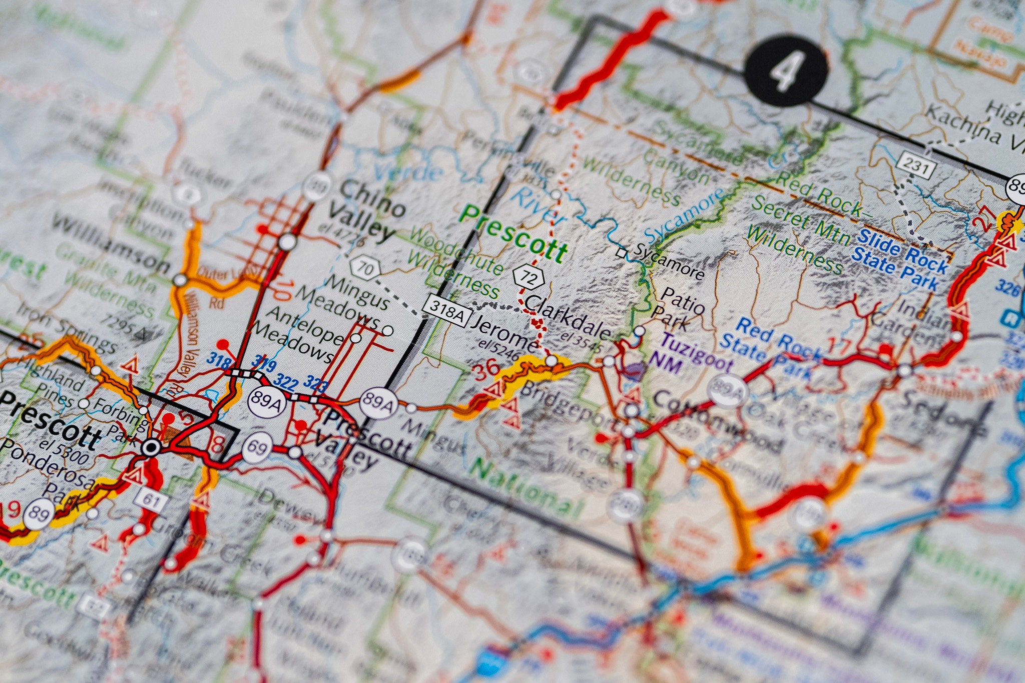 Motorcycle Map of Arizona Paved Roads for Ride Planning - Etsy