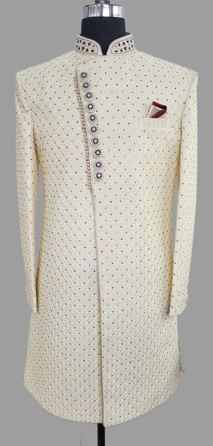Cream Sherwani for Men Sherwani With Pagdi Wedding Sherwani - Etsy