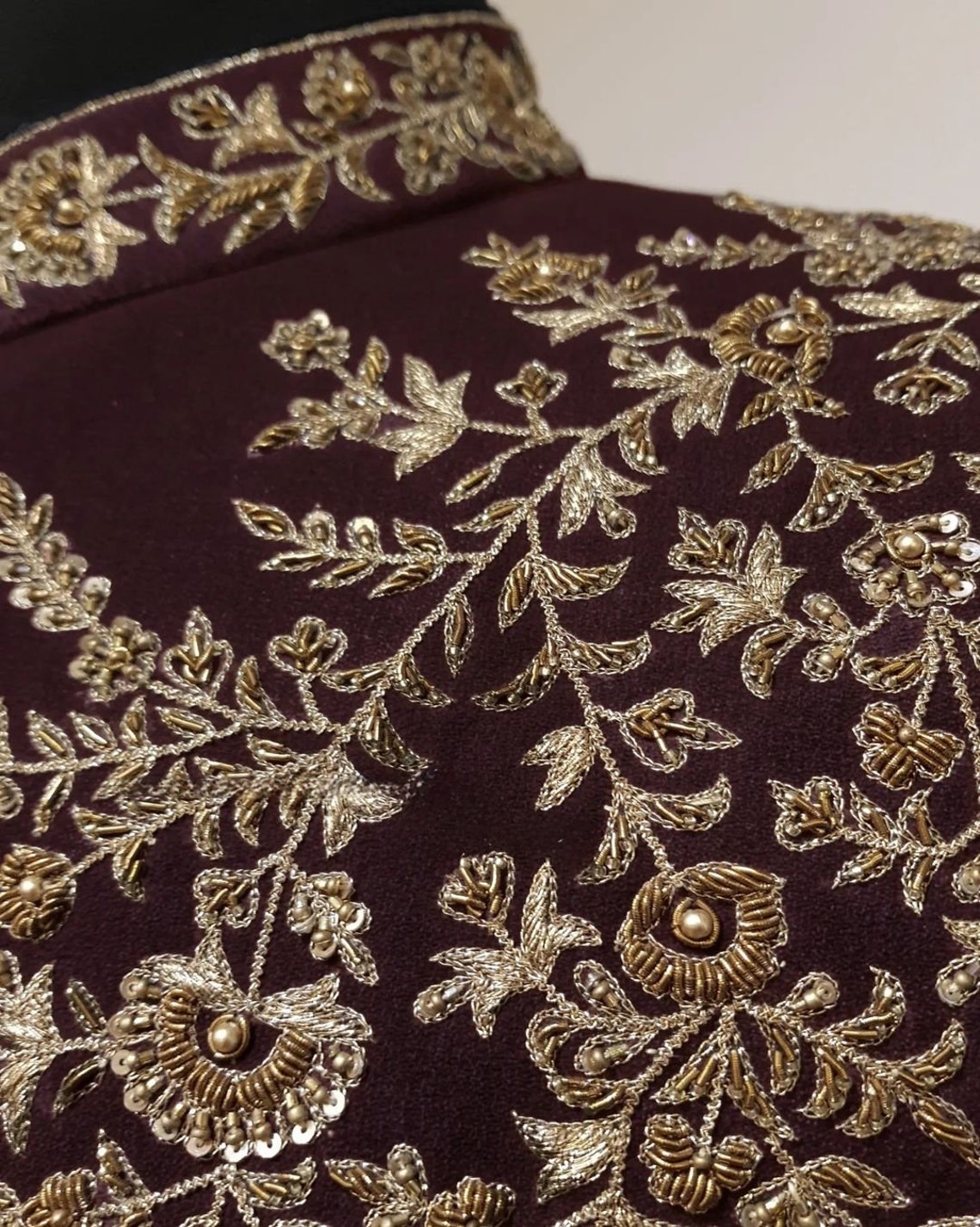 Wine Zari Handwork Embroidered Sherwani for Men, Jodhpuri Wedding ...