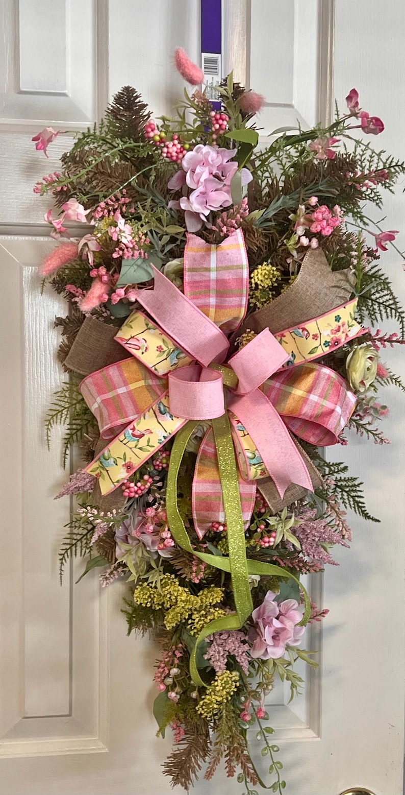 Spring Swag, Front Door Swag, Floral Spring Swag, Floral Swag, Mothers ...