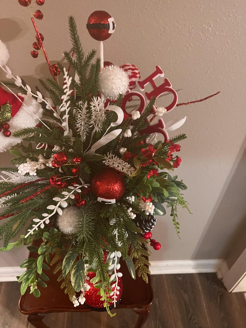 Christmas Floral Arrangement, Holiday Florals, Santa Boot Floral ...