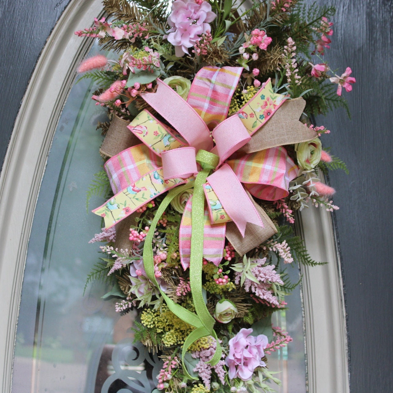 Spring Swag, Front Door Swag, Floral Spring Swag, Floral Swag, Mothers ...