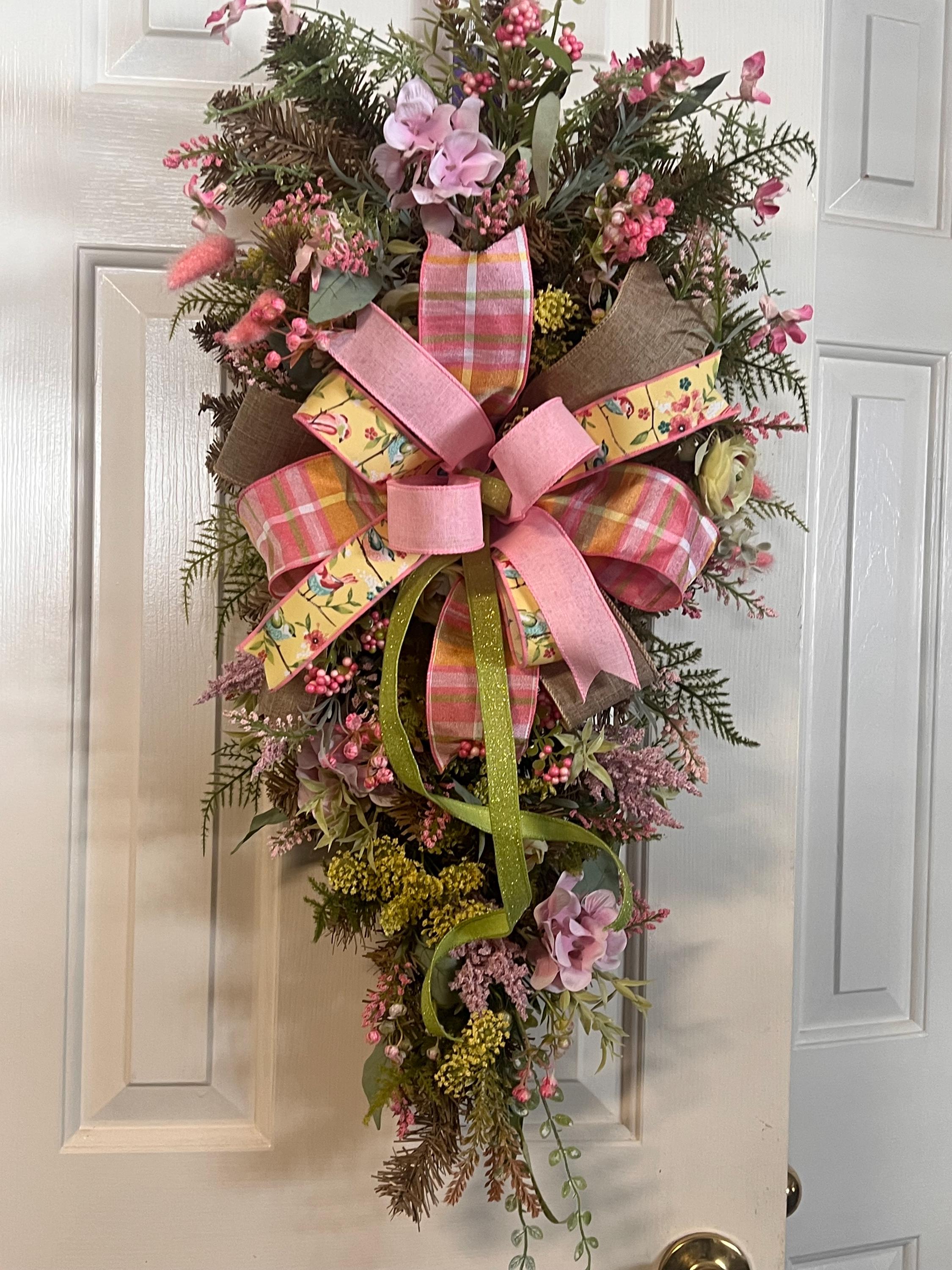 Spring Swag, Front Door Swag, Floral Spring Swag, Floral Swag, Mothers ...