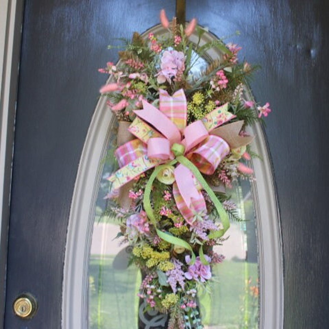 Spring Swag, Front Door Swag, Floral Spring Swag, Floral Swag, Mothers ...
