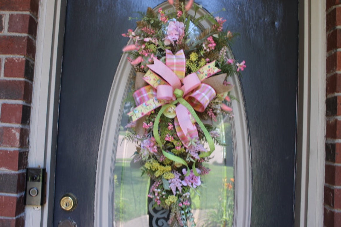 Spring Swag, Front Door Swag, Floral Spring Swag, Floral Swag, Mothers ...