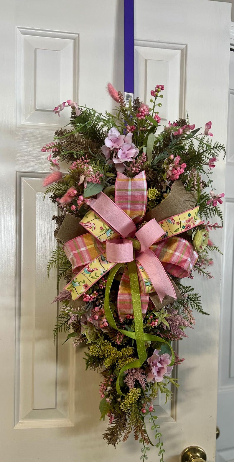Spring Swag, Front Door Swag, Floral Spring Swag, Floral Swag, Mothers ...