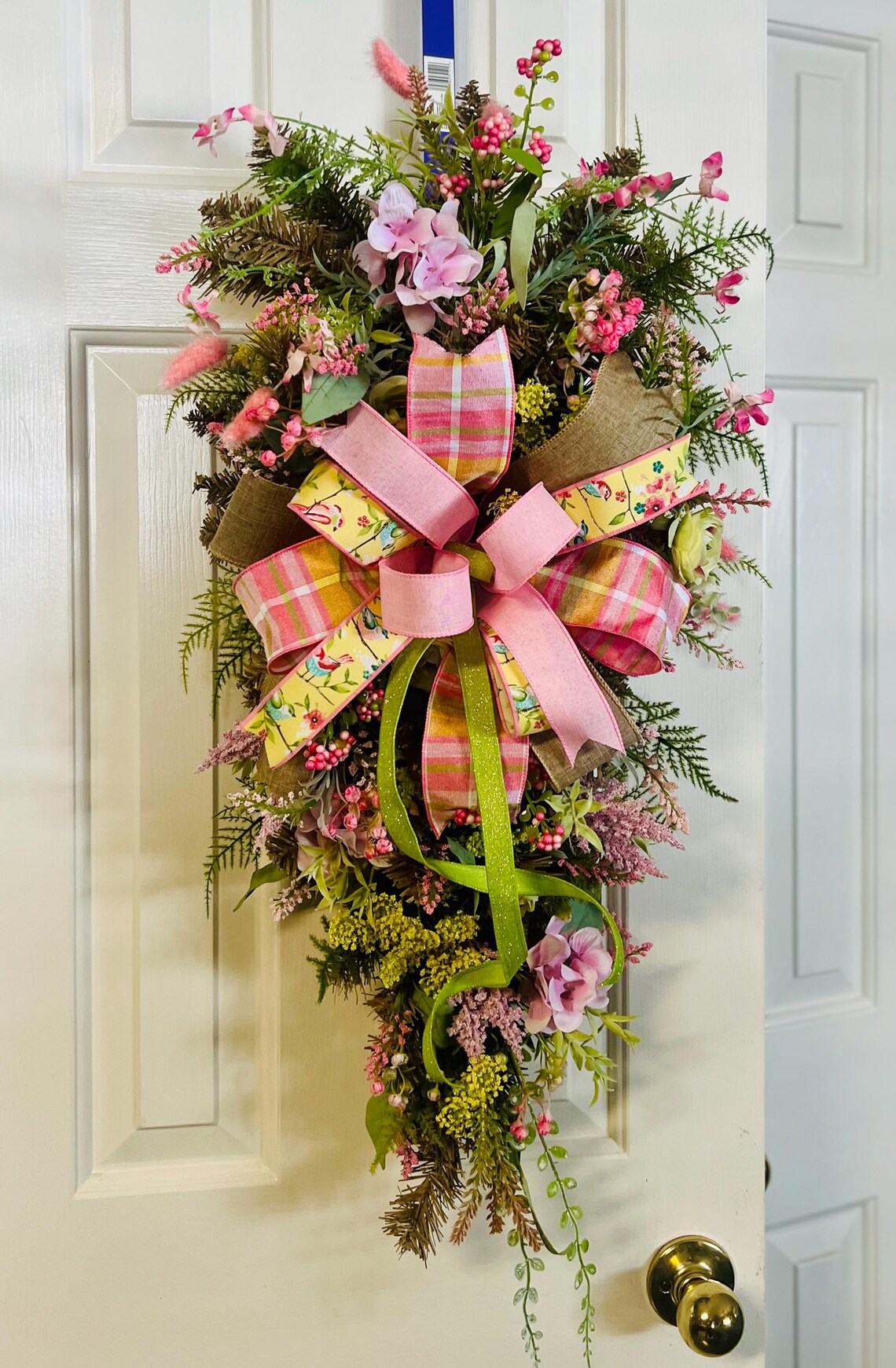 Spring Swag, Front Door Swag, Floral Spring Swag, Floral Swag, Mothers ...