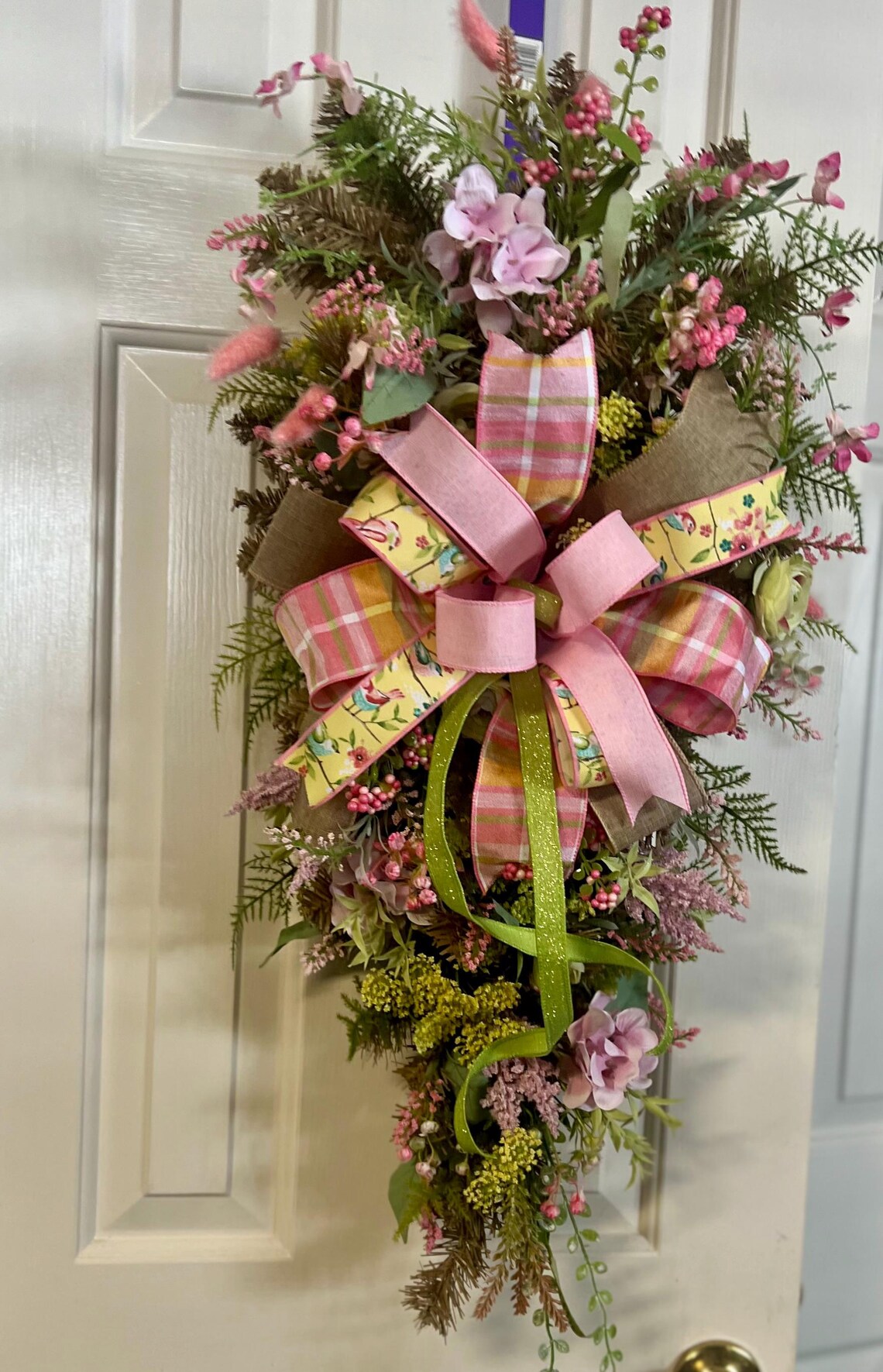 Spring Swag, Front Door Swag, Floral Spring Swag, Floral Swag, Mothers ...