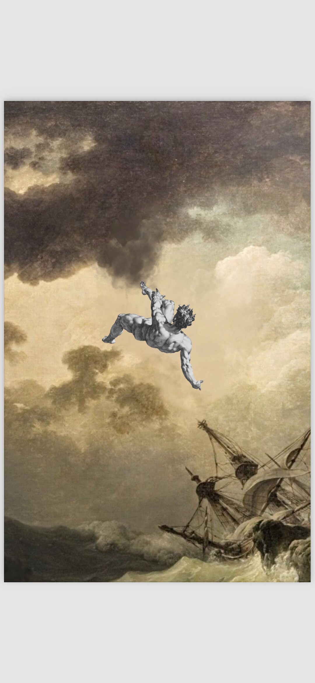 Icarus Falling Man From the Clouds - Etsy