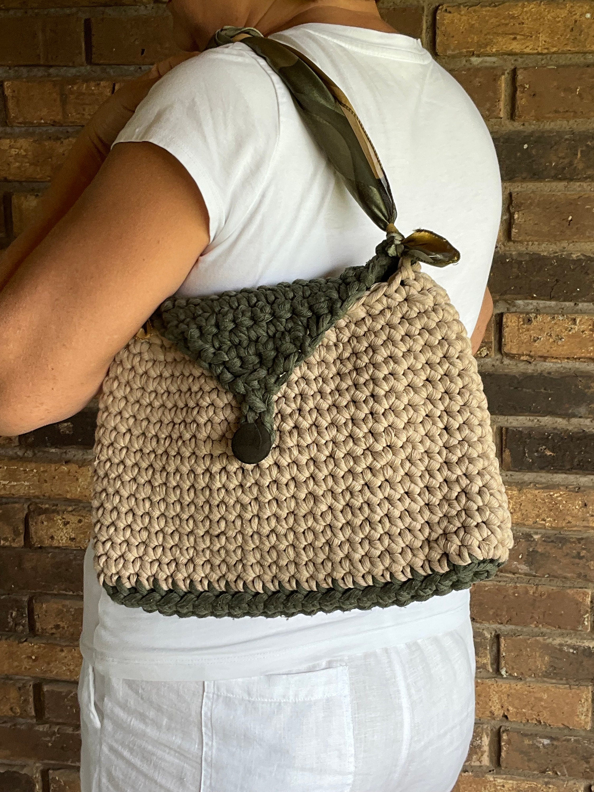 Italian Style 100% Cotton Hand Crocheted Bag - Etsy