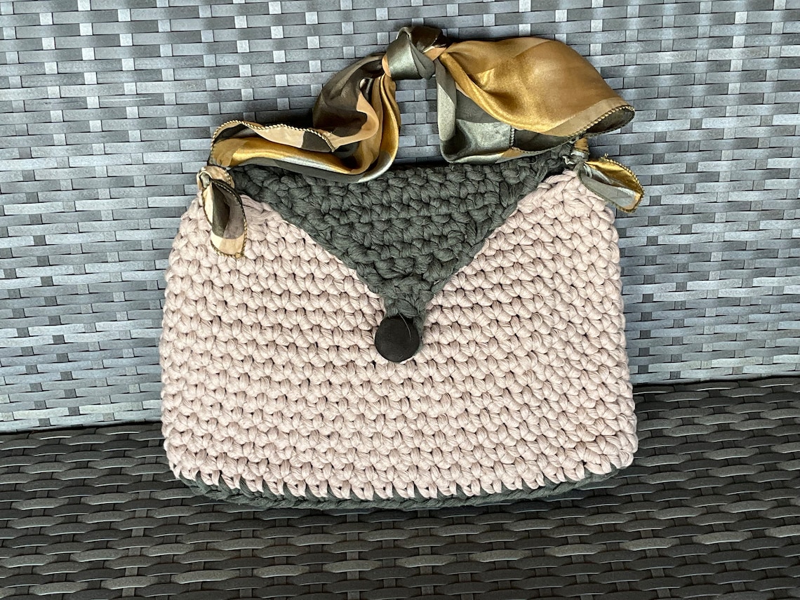 Italian Style 100% Cotton Hand Crocheted Bag - Etsy