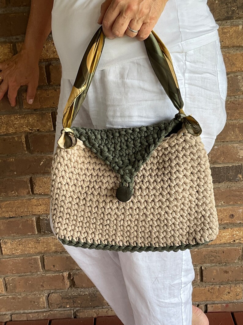 Italian Style 100% Cotton Hand Crocheted Bag - Etsy