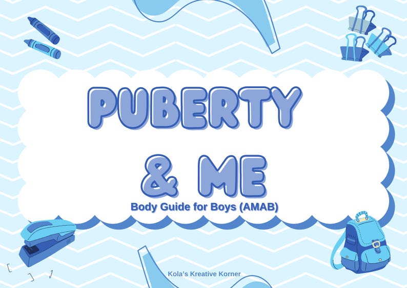 Puberty Guide for Boys (AMAB) – | Educational Printable Book PDF ...