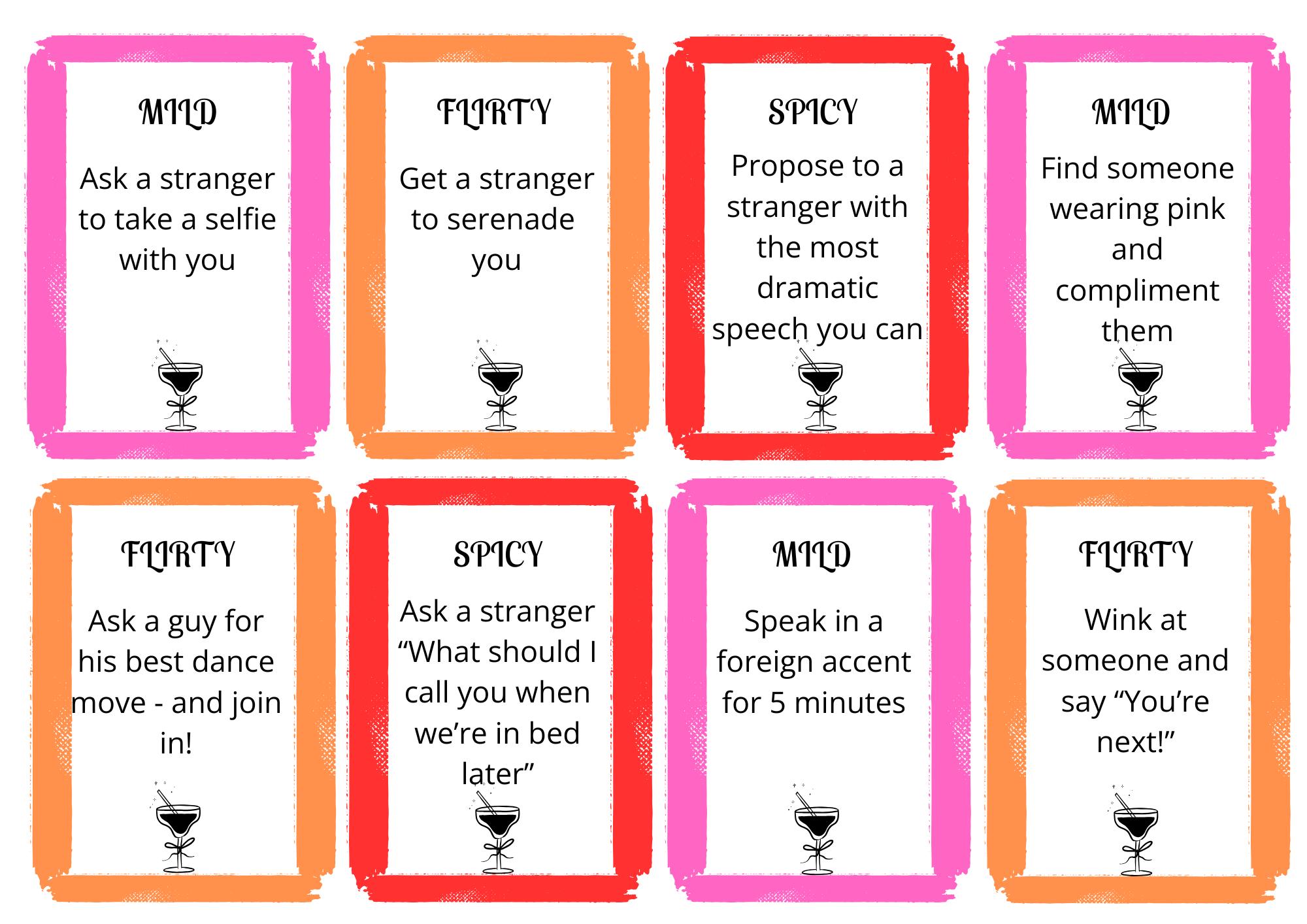 Bachelorette Party Dare Cards Printable – Hen Do Game – Fun Bar Dares ...