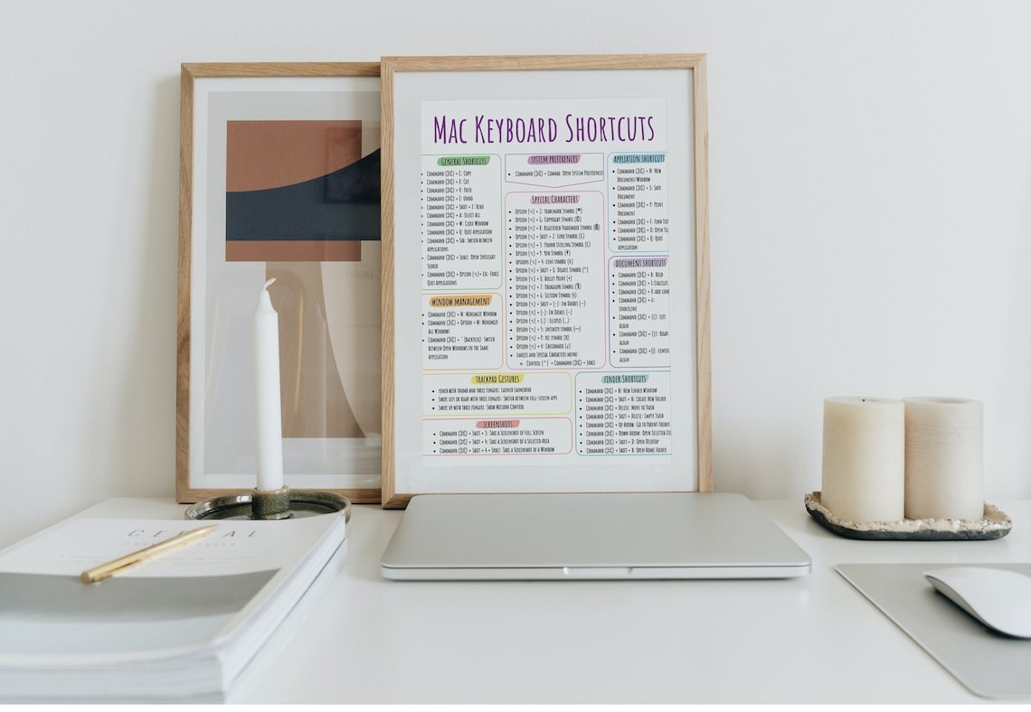 Mac OS Keyboard Shortcuts Printable; Digital Download Printable; Apple ...