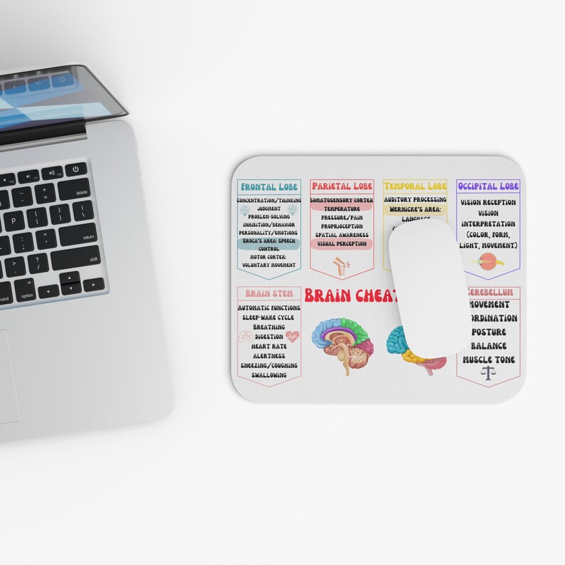Brain Cheat Sheet Mouse Pad rectangle Healthcare Mouse Pad - Etsy