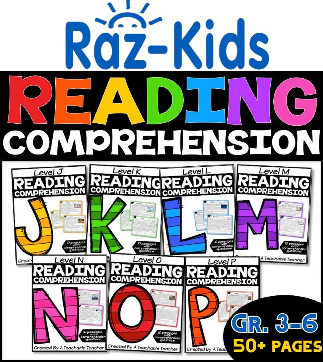 Raz Kids (gr. 3-6) Leveled Reading/literacy Comprehension Bundle ...