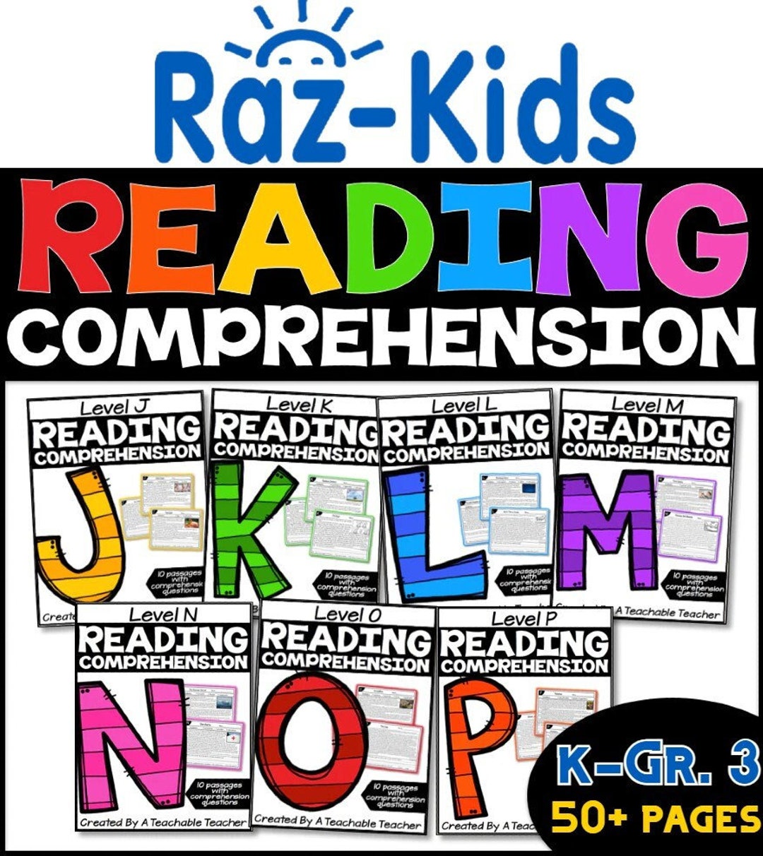 Raz Kids k-gr.3 Leveled Reading/literacy Comprehension Bundle: Fluency ...
