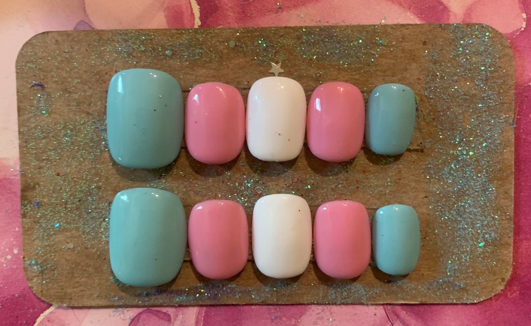 Transgender Flag Press on Nails - Etsy