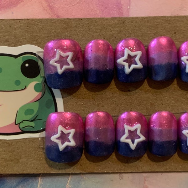 Bisexual Nails - Etsy