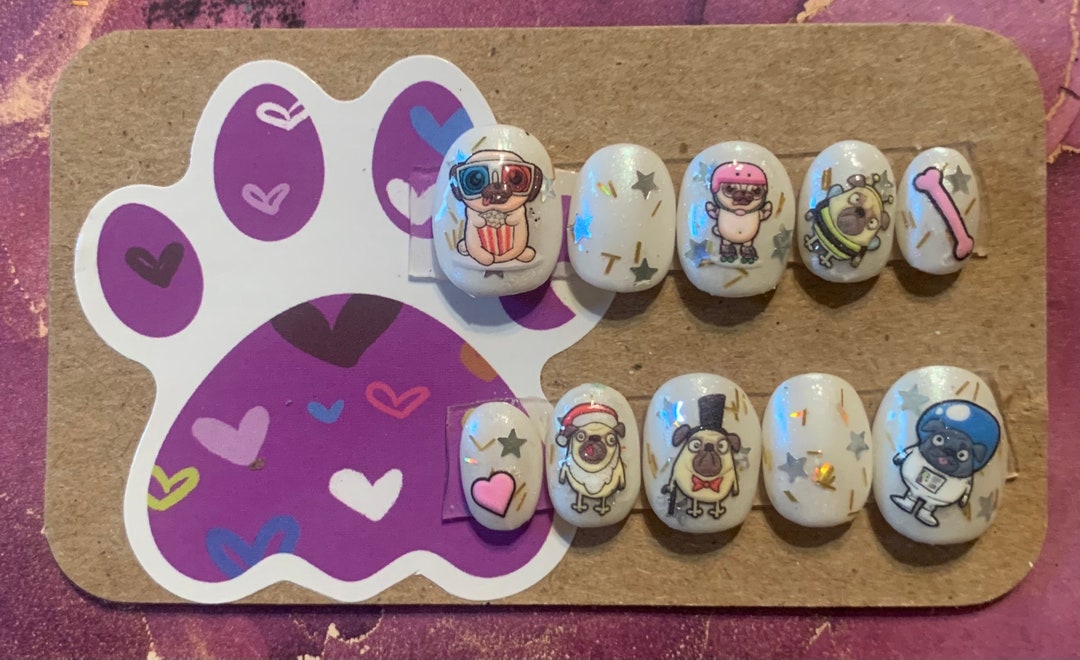 Childrens Pug Press on Nails - Etsy