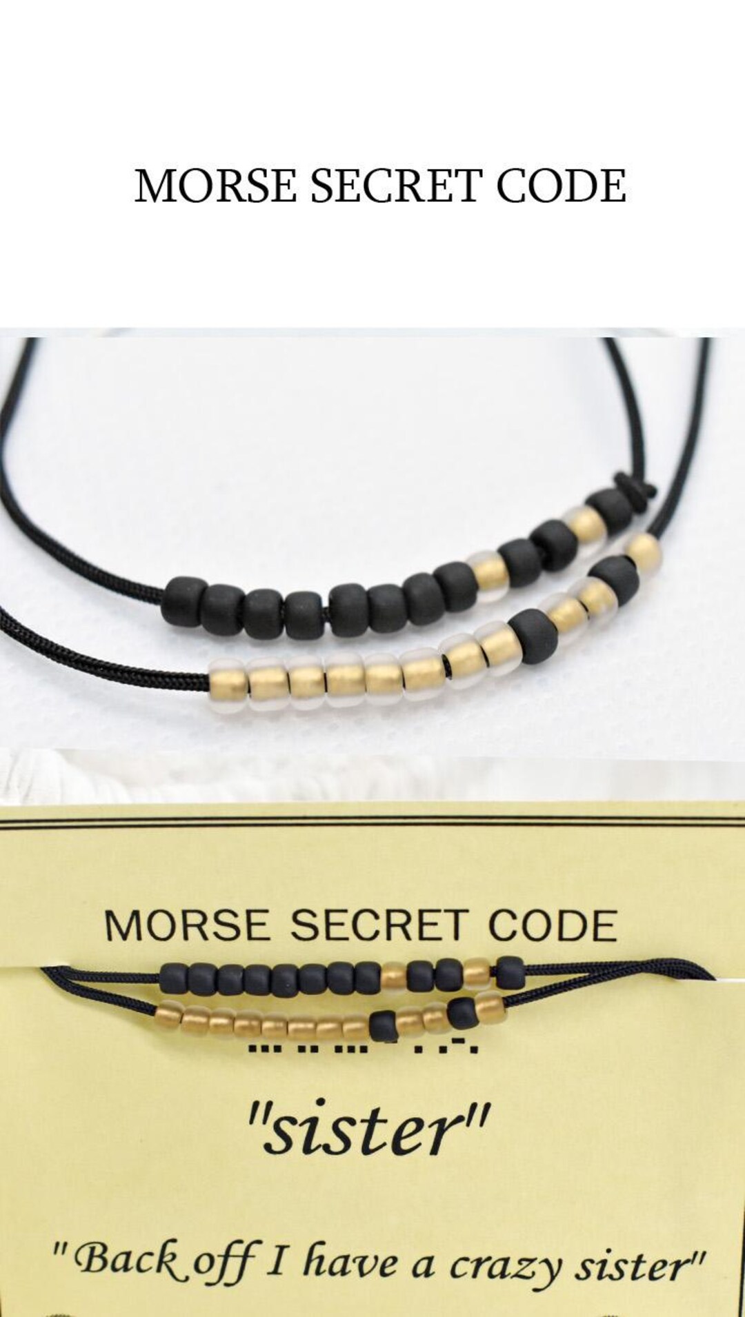 Set of Two Morse Code Sister Bracelet / Gift for Sister / Morse Code ...