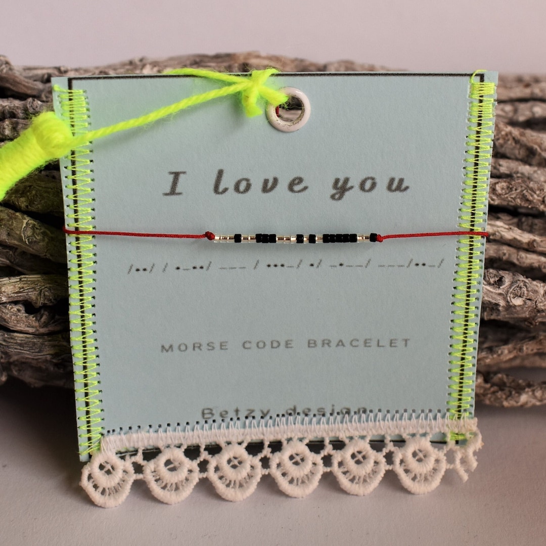 Morse Code "i Love You" Bracelet, Minimalist Red String Jewelry, Secret ...