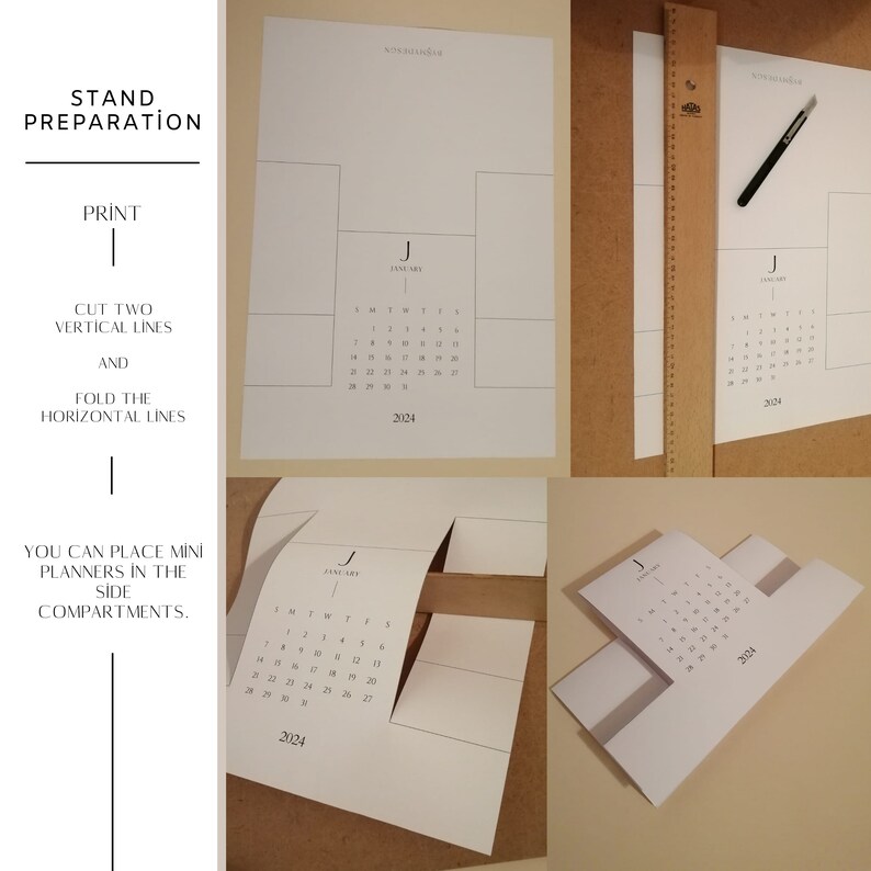 DIY Desk Organizer Calendar Stand 2024 With To-do & Grocery Lists | PDF ...